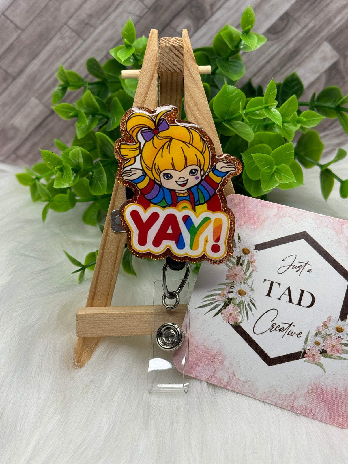 Rainbow Girl Cartoon Character Interchangeable Badge Reel Topper – Just ...